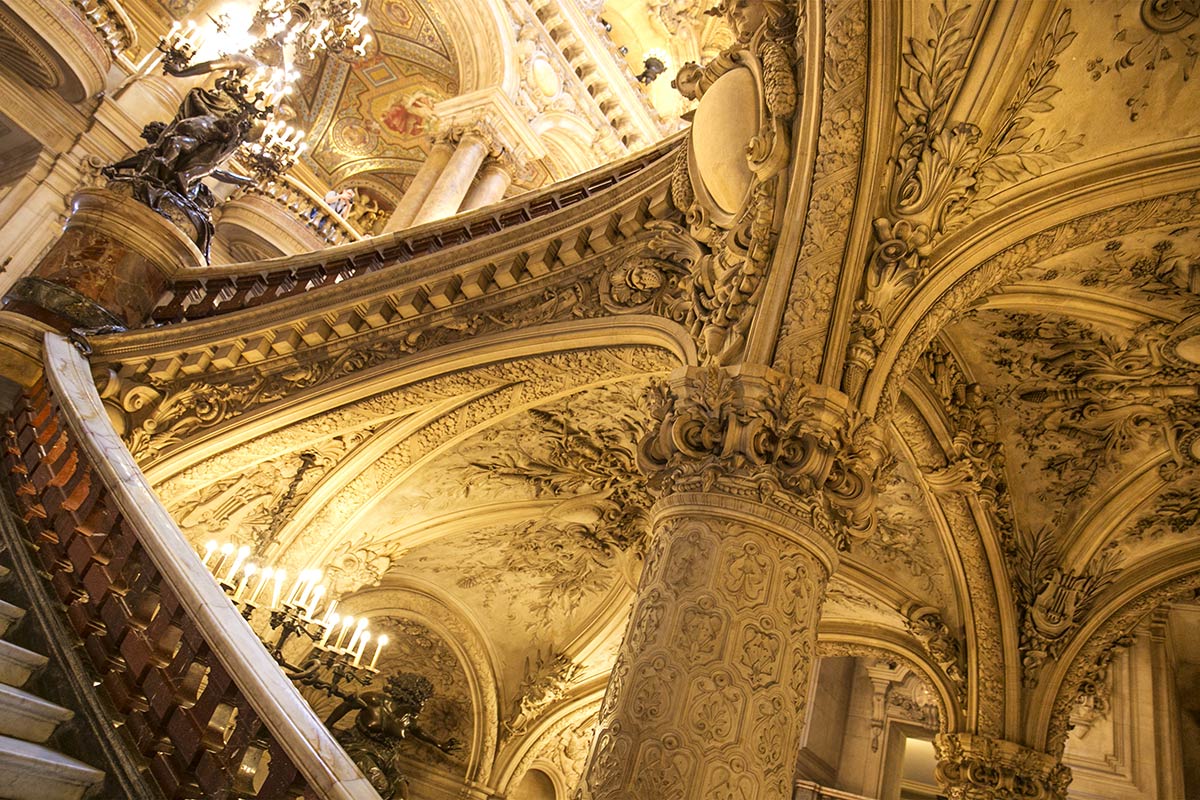 The spectacular architecture of the Palais Garnier in Paris
